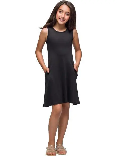 24SEVENKID Sleeveless Pocket Swing Dress - Black