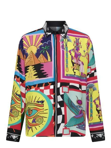 JE TE VEUX Egypt Print Shirt - Multi-colored