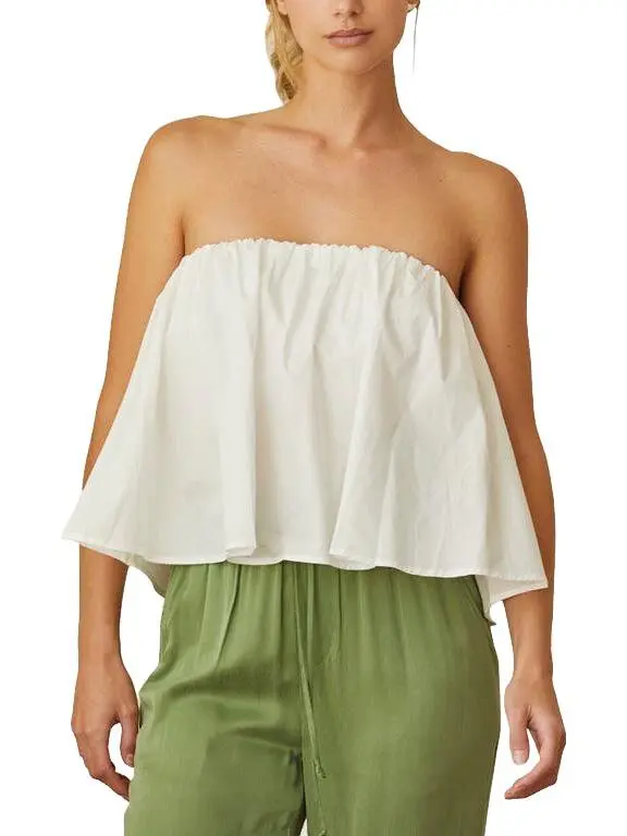 CRESCENT Poplin Tube Top - White
