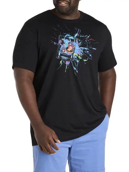ROBERT GRAHAM BY DXL Big & Tall Neon Cocktail Graphic Tee - Black