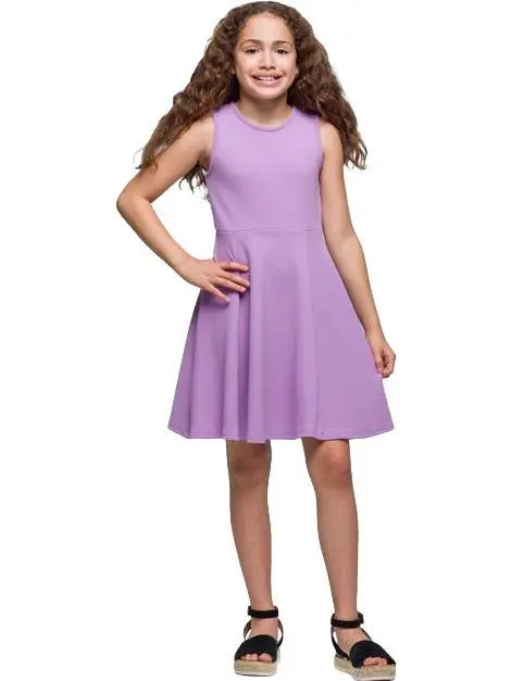 24SEVENKID Sleeveless Fit And Flare Dress - Lilac