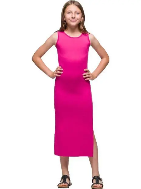 24SEVENKID Side Slit Maxi Dress - Pink