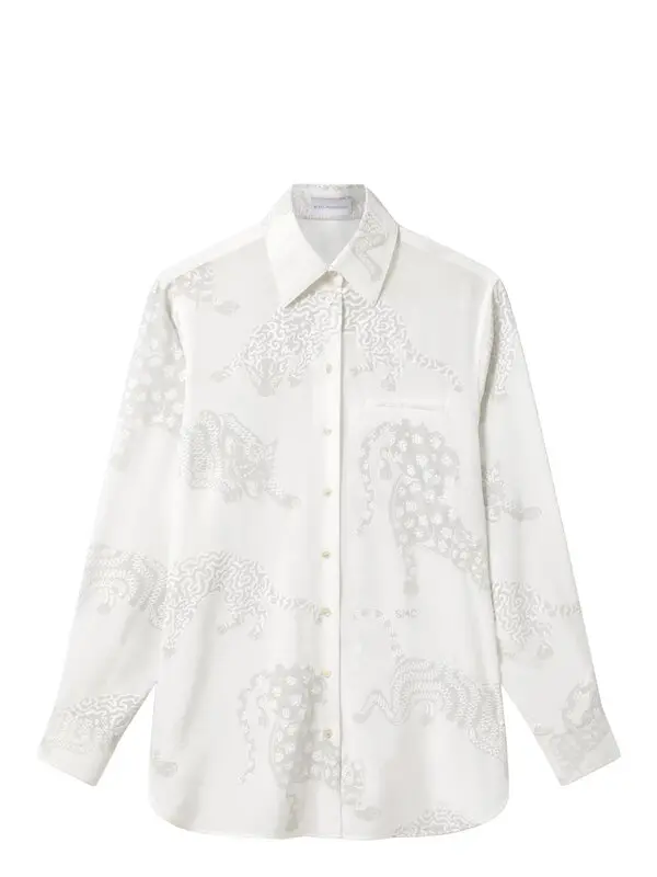 Stella McCartney Leopard Print Oversized Shirt - Natural