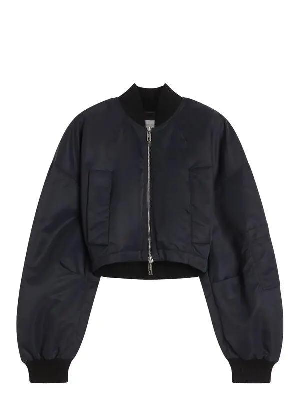 Max Mara Waterproof Twill Bomber Jacket - Black