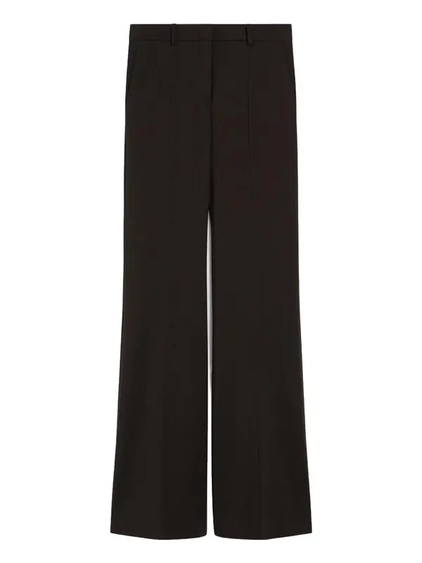 Max Mara Flared Stretch Wool Trousers - Dark Brown