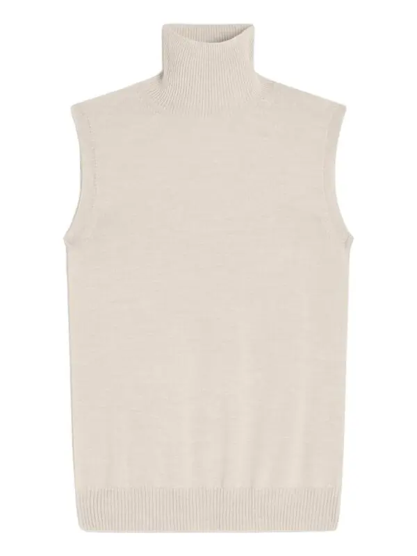 Max Mara Sleeveless Wool Turtleneck - Ivory