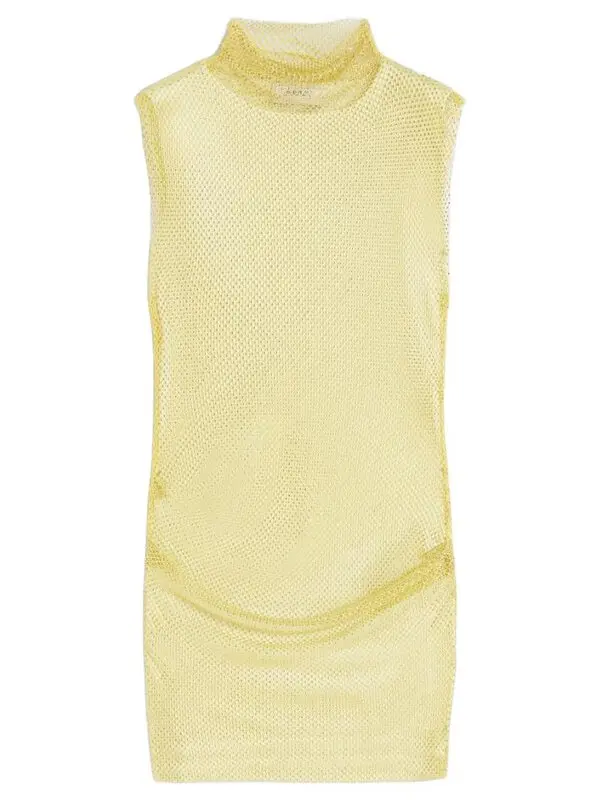 Max Mara Sleeveless Rhinestone Mesh Dress - Pastel Green