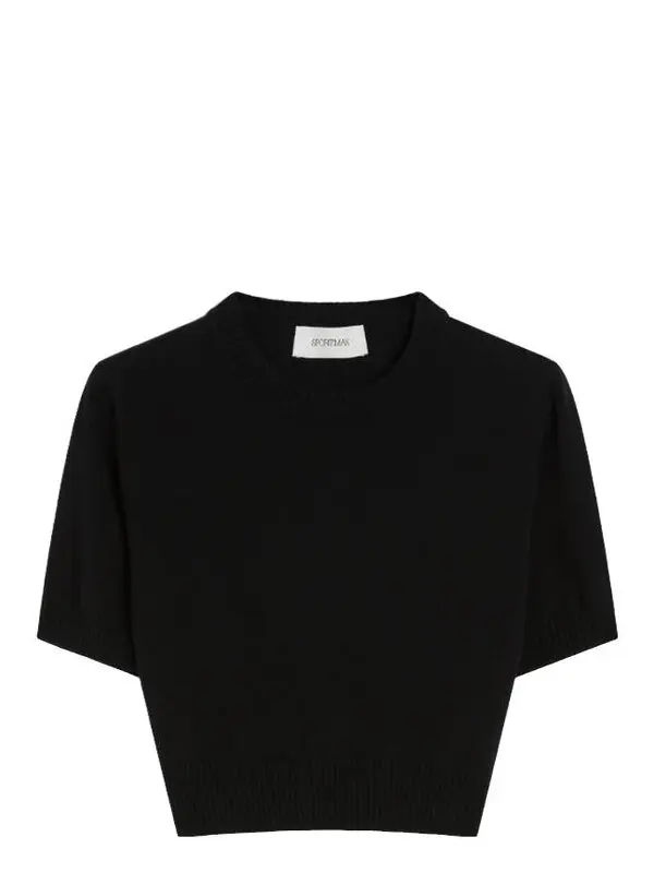 Max Mara Boxy Short Sleeve Sweater - Black