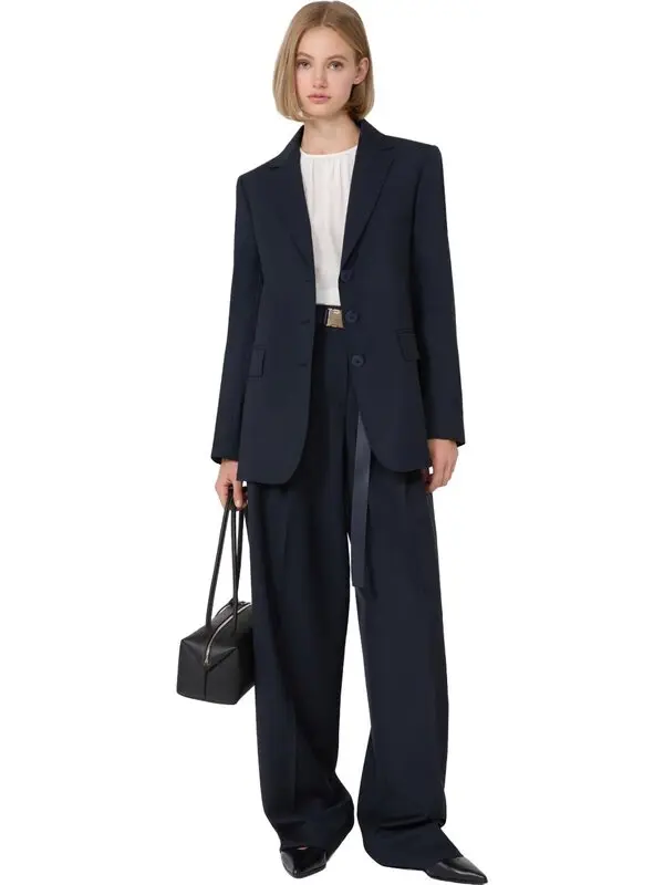 Max Mara Woollen Cloth Blazer - Navy