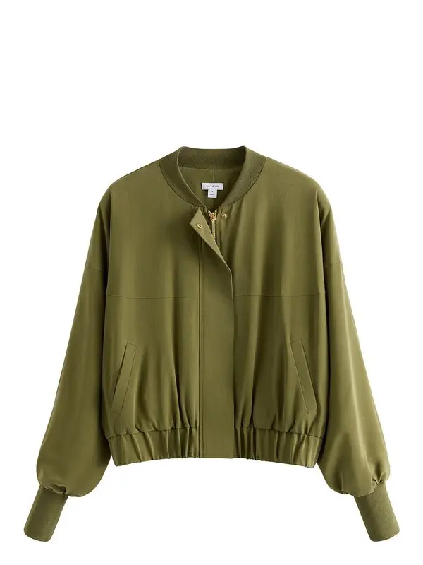 Cuyana Relaxed Bomber Jacket - Moss