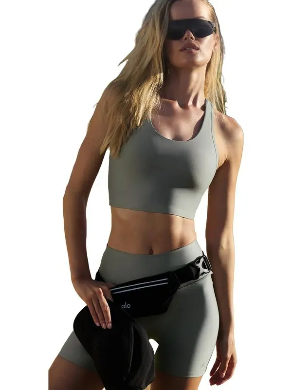 Alo Yoga Airlift Super Sleek Bra Tank - Lunar Grey