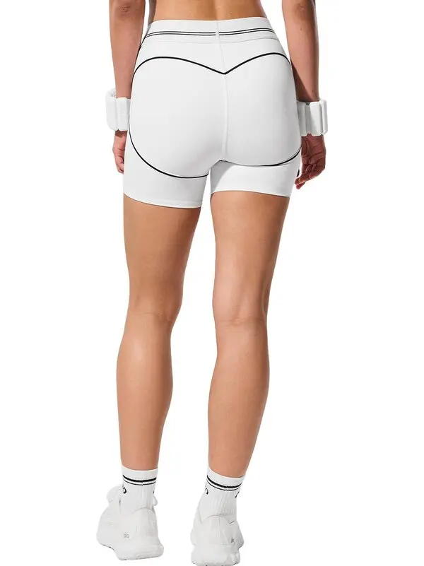 Alo Yoga 4” Airbrush High-waist Heart Throb Short - White/black