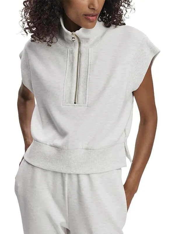 Varley Kelly Half Zip Sweatshirt - Ivory Marl