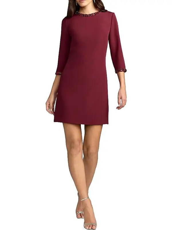 Mac Duggal A-line Embellished Cocktail Dress - Ruby