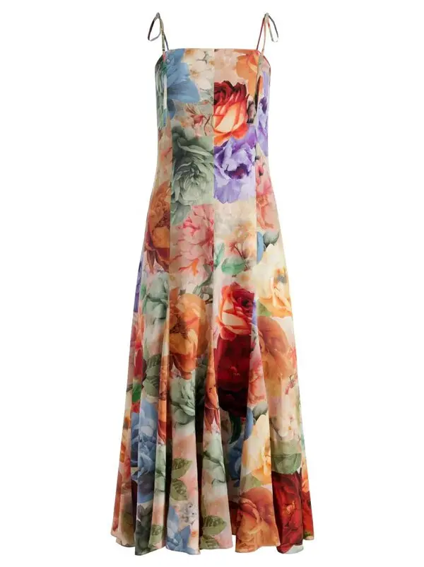 Alice + Olivia Jeanette Floral-print Midi Dress - Orange