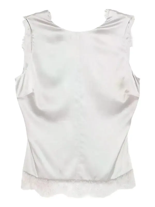 TOM FORD Lace-trimmed Sleeveless Top - Silver