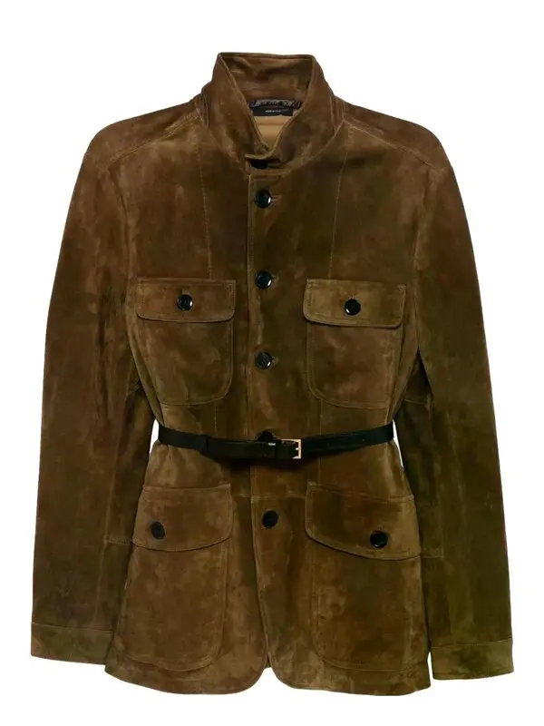 TOM FORD Suede Military Jacket - Brown