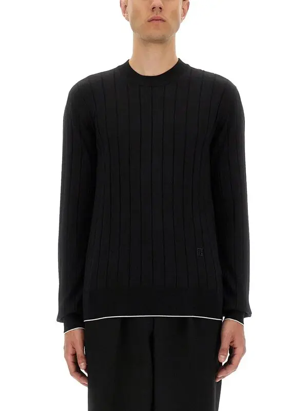 Balmain Silk And Cotton Knit - Black
