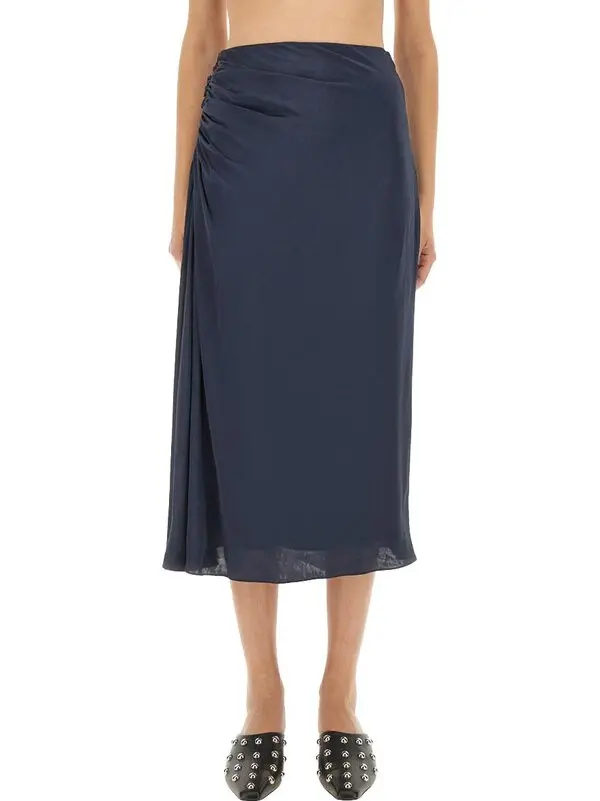 Theory Draped Midi Skirt - Blue