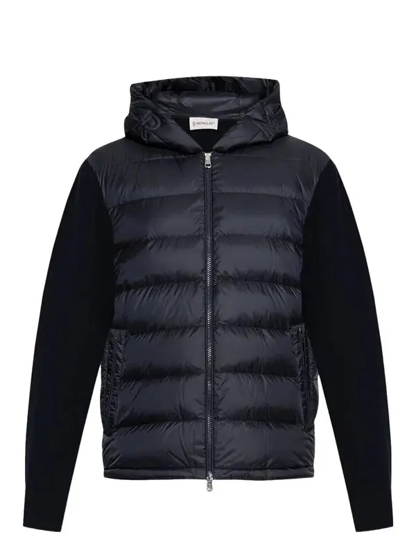 Moncler Padded Wool Zip-up Hoodie - Blue