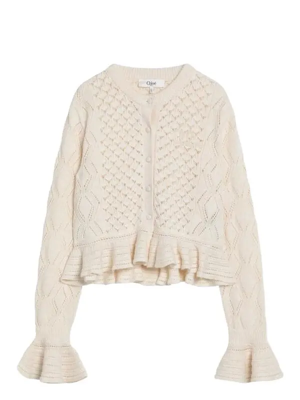 Chloé Crochet Cardigan - White