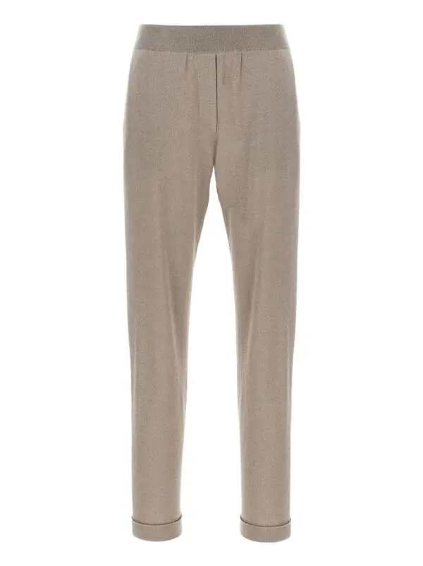 Brunello Cucinelli Wool And Silk Trousers - Grey