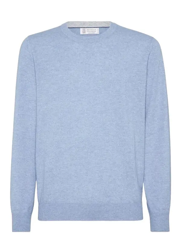 Brunello Cucinelli Cashmere Crew Neck Sweater - Blue