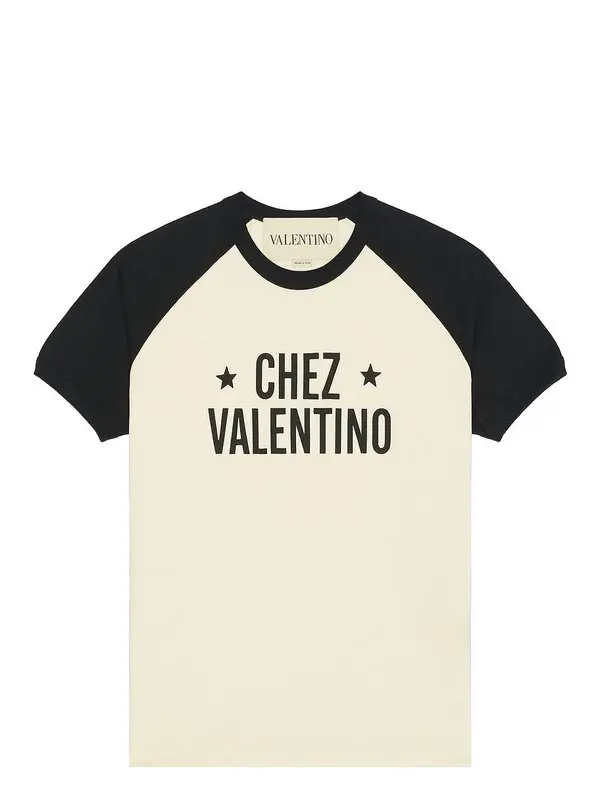 Valentino Garavani T-shirt In Beige - Burro & Nero