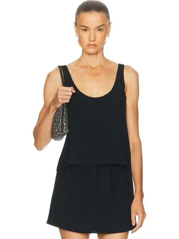 LESET Ari Scoop Tank Top - Black