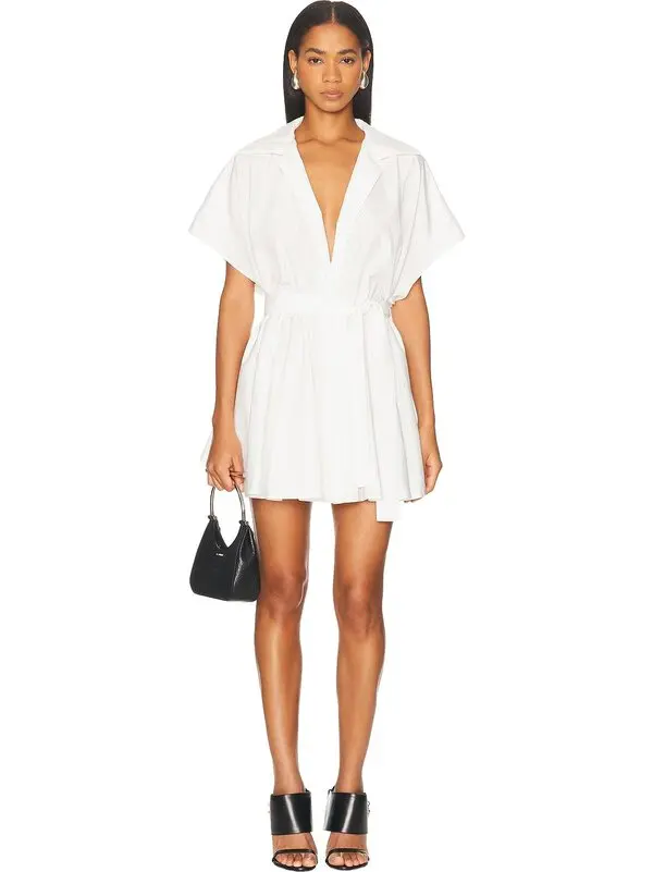 Norma Kamali Super Oversized Sleeveless Boyfriend Mini Dress - Snow White