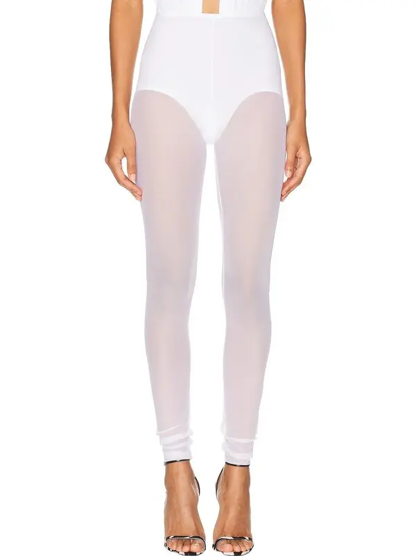 Norma Kamali Long Legging In White - Snow White