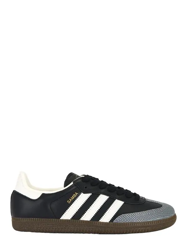 Adidas Originals By Alexander Wang Samba Og Sneaker - Black  Off White  & Gold Metallic