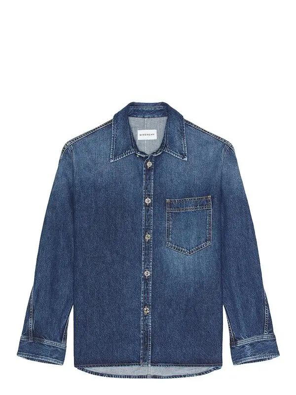 Givenchy Overshirt In Blue - Dark Blue