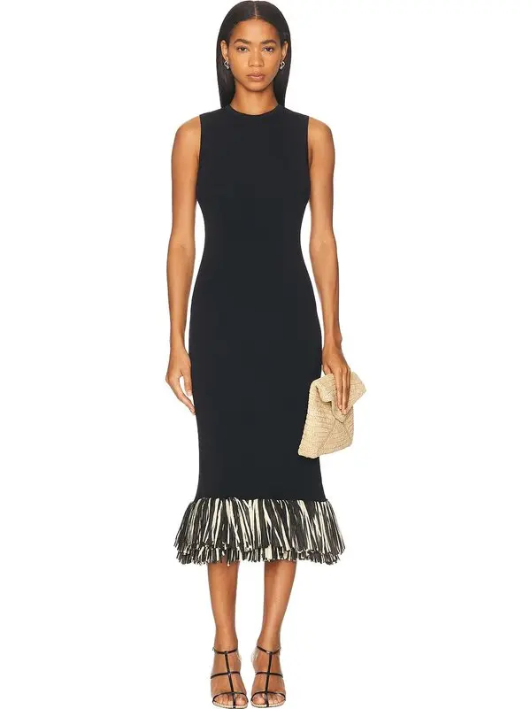 SIMONMILLER Boa Knit Raffia Dress - Black