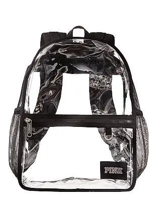 Pink Clear Backpack - Black