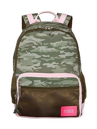 Pink Classic Canvas Backpack With Laptop Compartment - Print