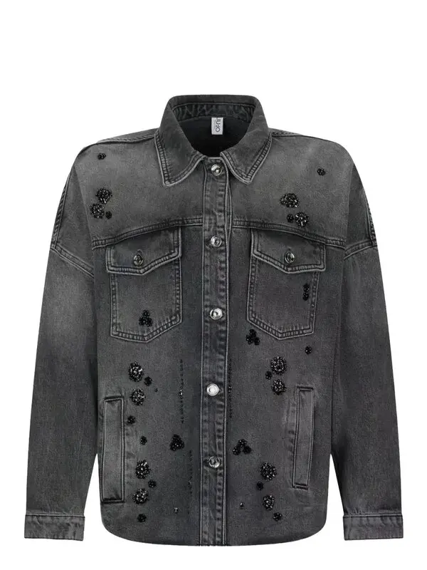 Liu Jo Rhinestone-embellished Denim Jacket - Black