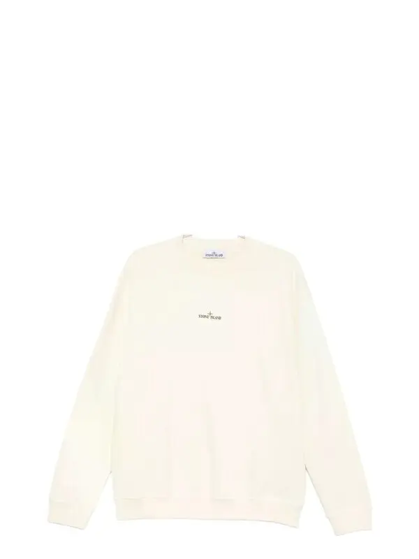 Stone Island Logo-print Cotton Sweatshirt - Neutrals