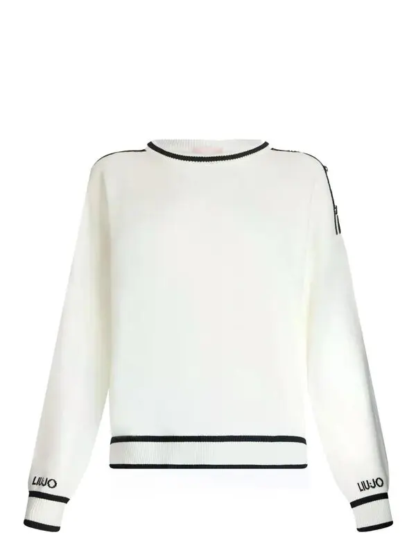 Liu Jo Jacquard Logo Sweater - White