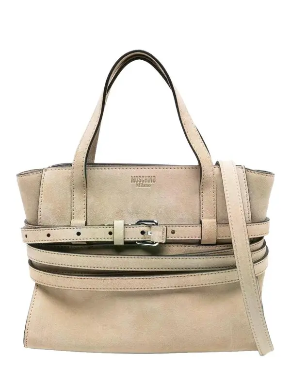 Moschino Belted Tote Bag - Neutrals