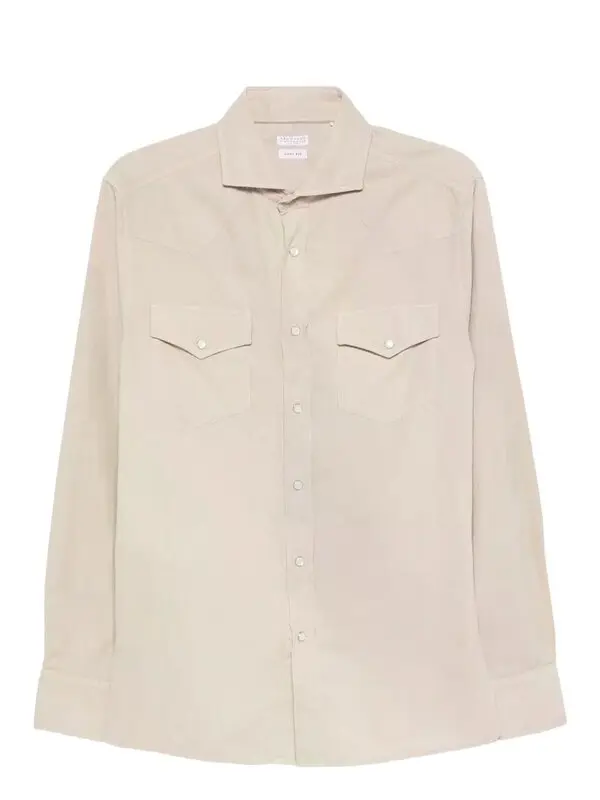 Brunello Cucinelli Double-pocket Cotton Shirt - Neutrals