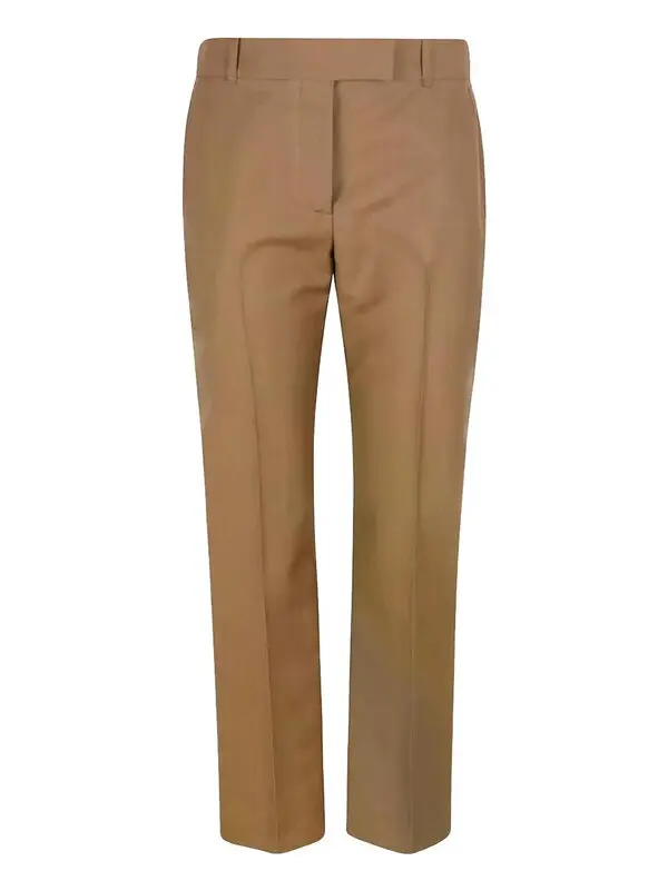 Alexander McQueen Wool Straight Trousers - Neutrals