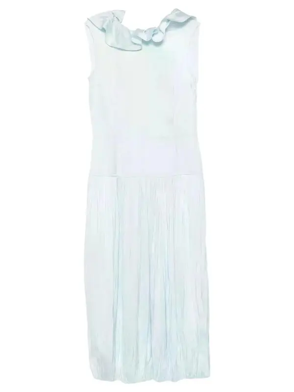 JIL SANDER Ruffled-neck Maxi Dress - Blue