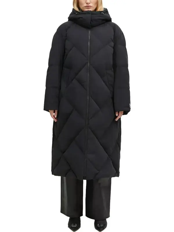 Kenzo Weave Long Down Coat - Black