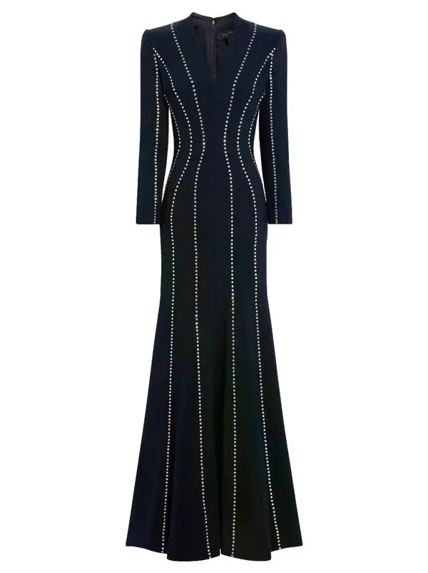 Jenny Packham Victoire V-neck Embellished Gown - Blue