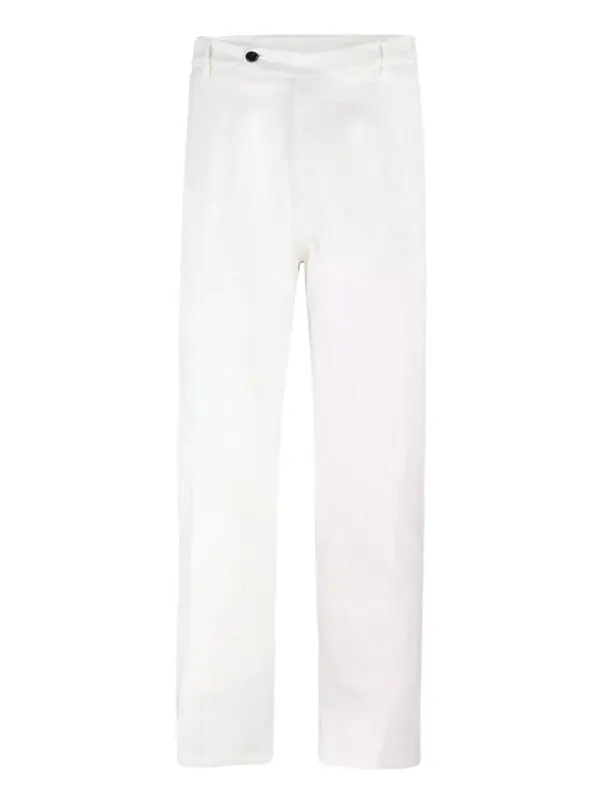 Eleventy Button-fastening Cotton-blend Trousers - White