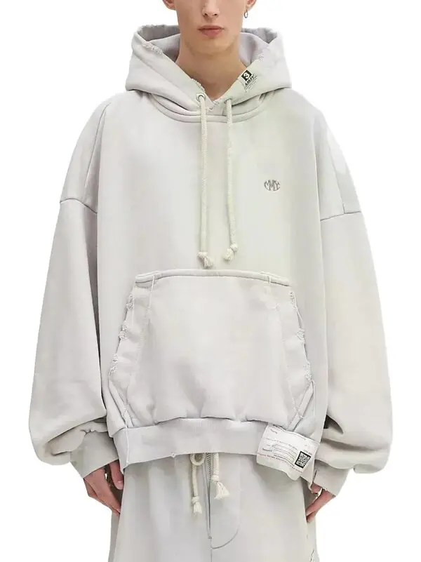 Mihara Yasuhiro Pocket Frayed Hoodie - Grey