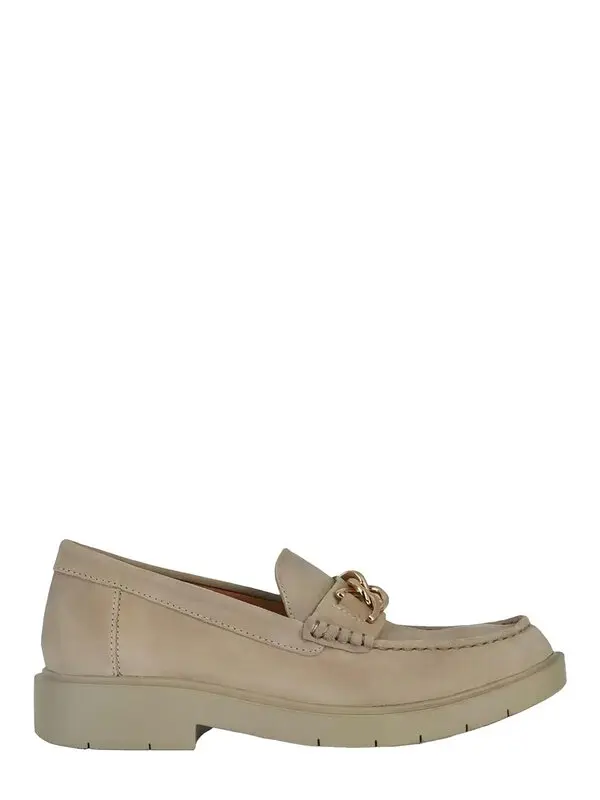 Geox Spherica Chain-link Suede Loafers - Neutrals