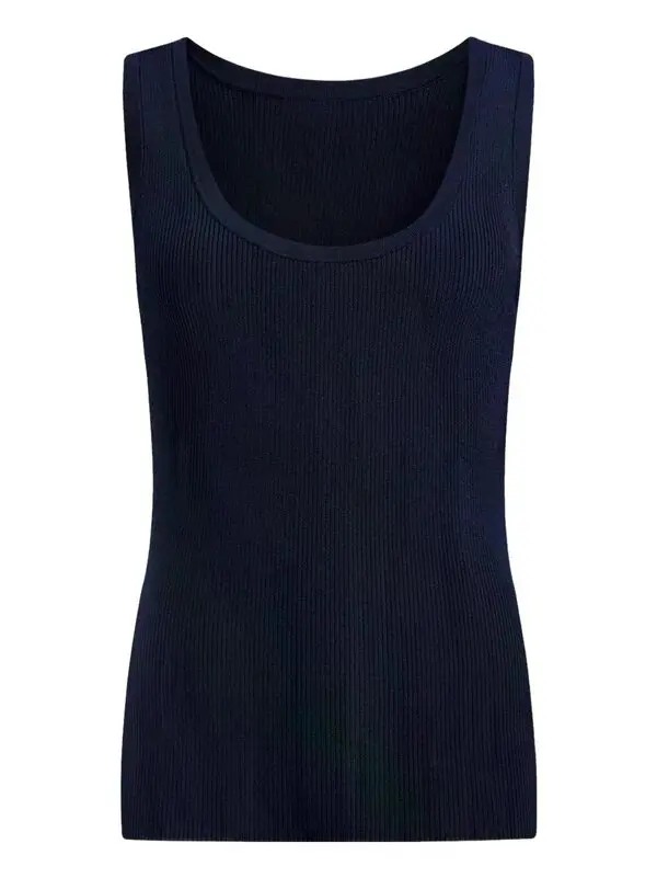 12 STOREEZ Ribbed Tank Top - Blue