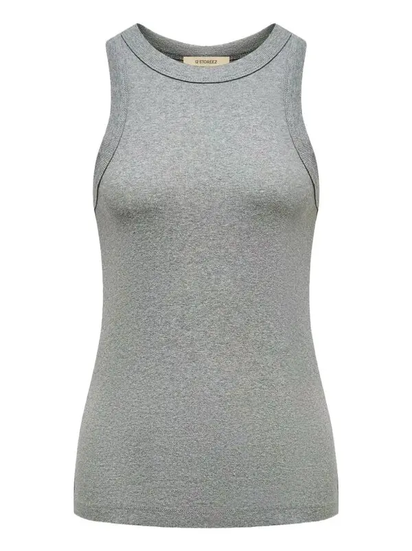 12 STOREEZ Sleeveless High-neck Top - Grey